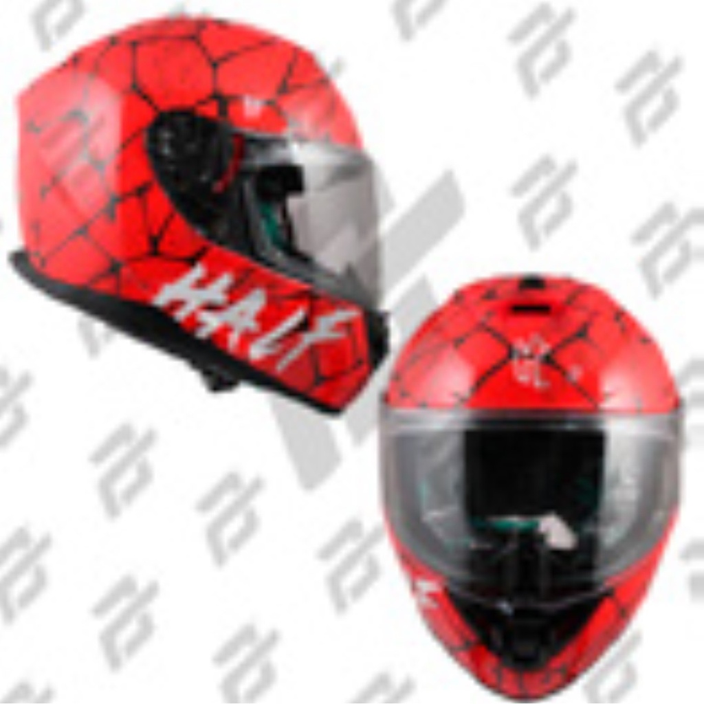 CASCO CERRADO HALF CERTIFICADO DOT SINGLE VISOR SPIDER ROJO BRILLANTE ...