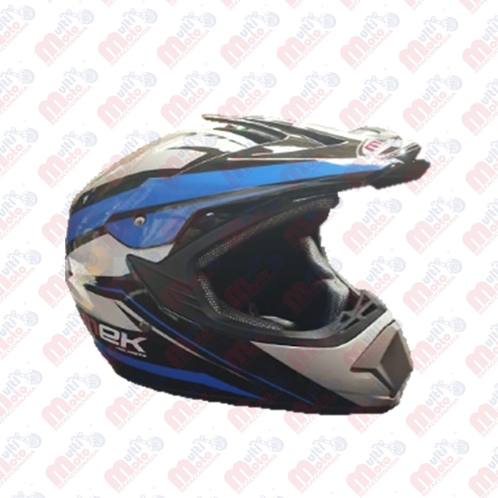 CASCO CROSS MK505 model K2 Shell Glossy Black Decal Blue MEK | multimoto.mx