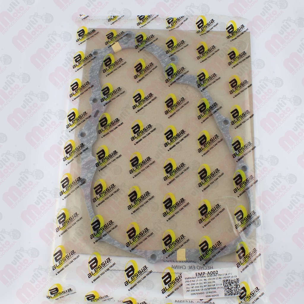 EMPAQUE LATERAL DERECHO 250-Z 14-17 / 250-Z NE 17-19 / RC-150 09-17 RC-150 GT 12-15 / RC-200 19 ...